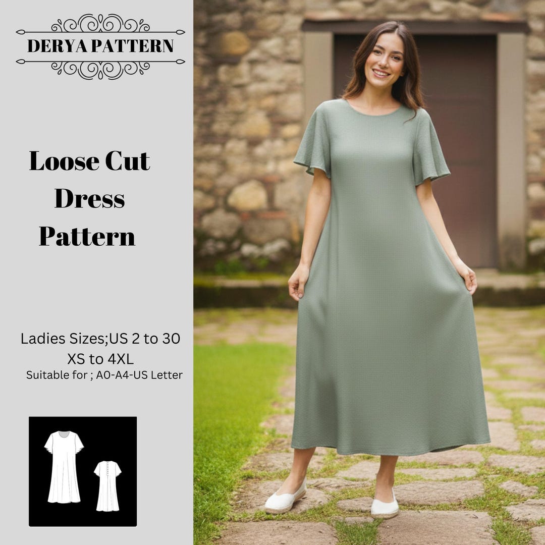 Loose Cut Dress Sewing Pattern,women Dress Linen,boho,spring Dresses ...