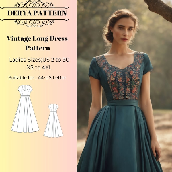 Midi Dress Pattern With Pocket,birthday Dress,midi Dress Sewing Pattern ...