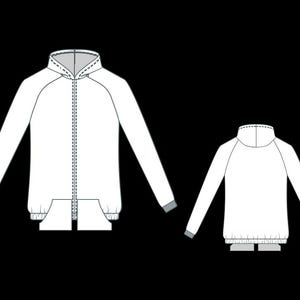 Women's Zip Hoodie Sewing Pattern, Zip up Hoodie Pattern, Women's ...