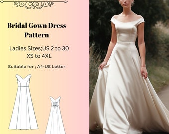 Bridal Gown Sewing Pattern, High-low Dress Pattern, Ball Gown, Fairy ...