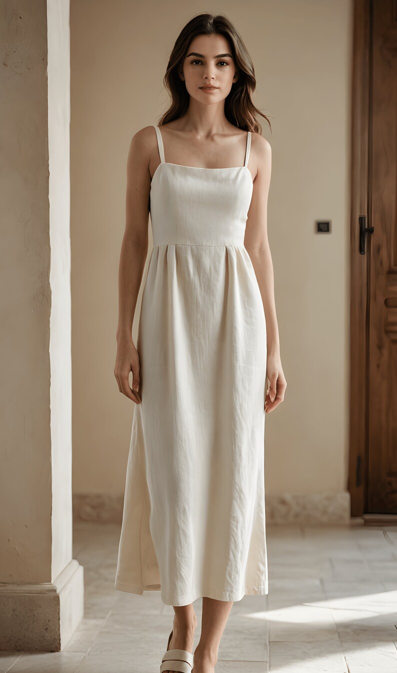 Strappy Linen Dress Pattern,linen Summer Dress Pattern,spring Dress ...