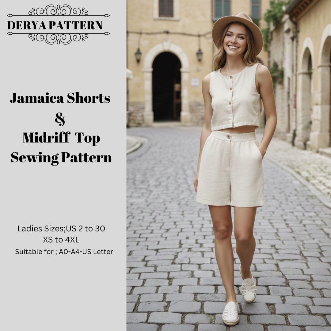 Linen Shorts & Midriff Top Sewing Pattern,women Dress Patterns,summer ...