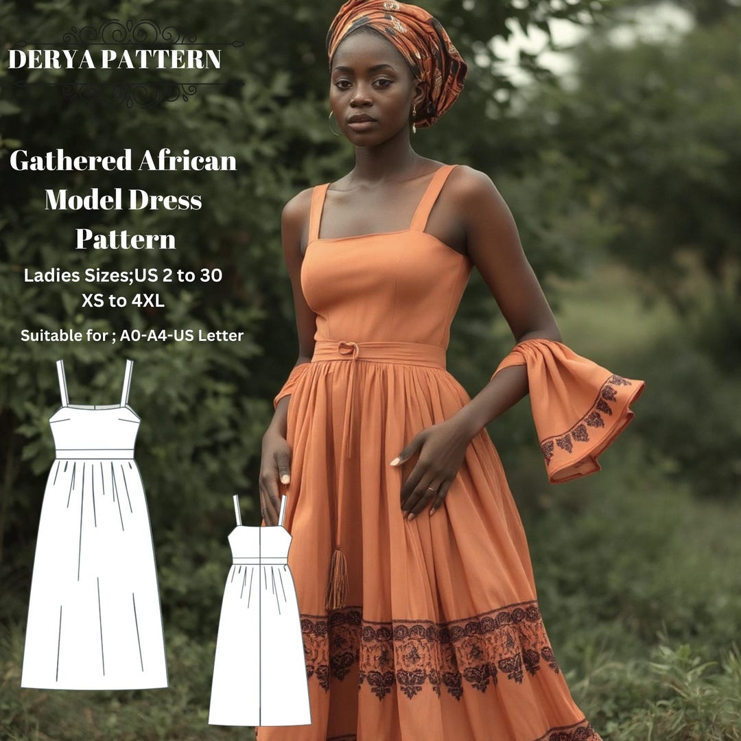 Gathered African Dress Pattern,ankara Patterned, Strapless Midi,women ...