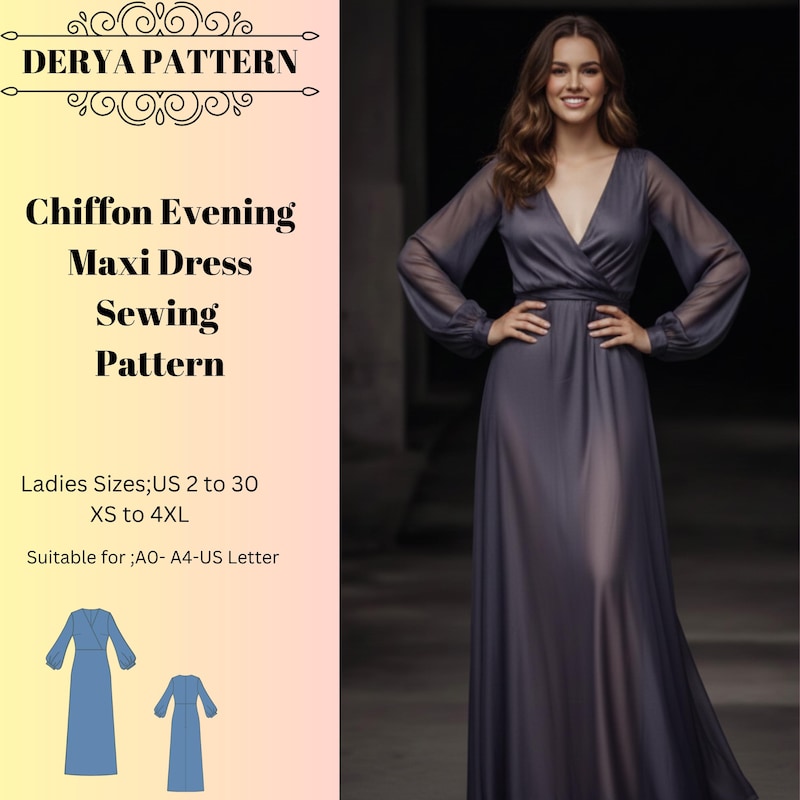 Chiffon Prom Dress - Etsy