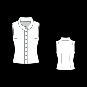 Collared Vest Sewing Pattern/front Tie Top/women/ Sizes: (A0 A4-U 2to30 ...