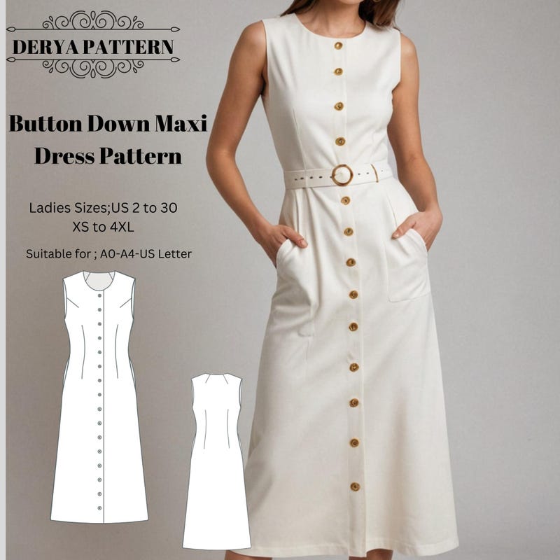 Maxi Dress Pattern - Etsy