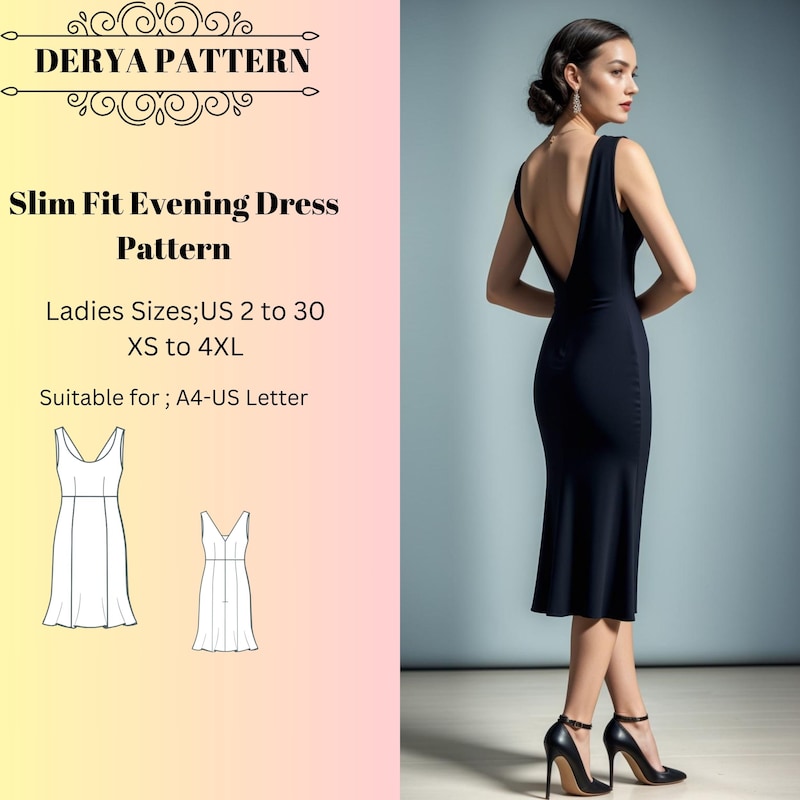 Backless Dress Pattern - Etsy