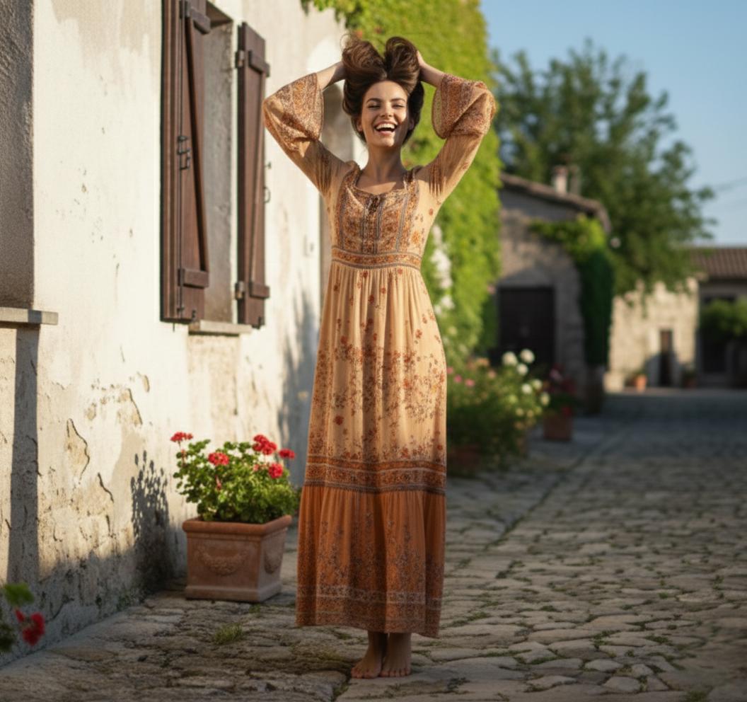Bell Sleeve Bohemian Dress Sewing Pattern,women Dress Patterns,summer ...