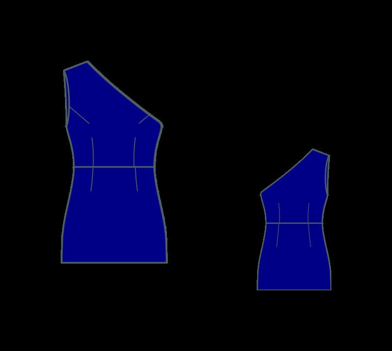 One Shoulder Mini Dress Sewing Pattern: US Size 2-30 (PDF) - Etsy