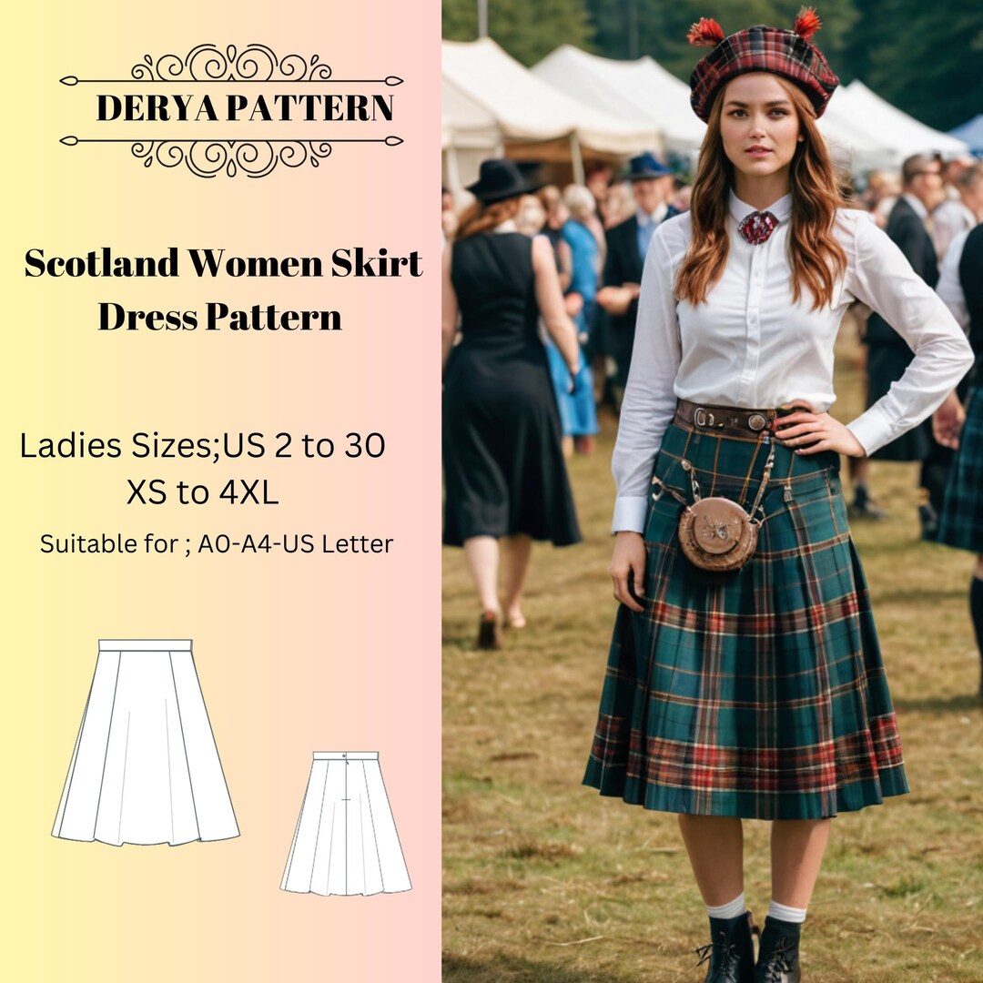 Scottish Kilt Dress Sewing Pattern: Bohemian Style for Women-special ...