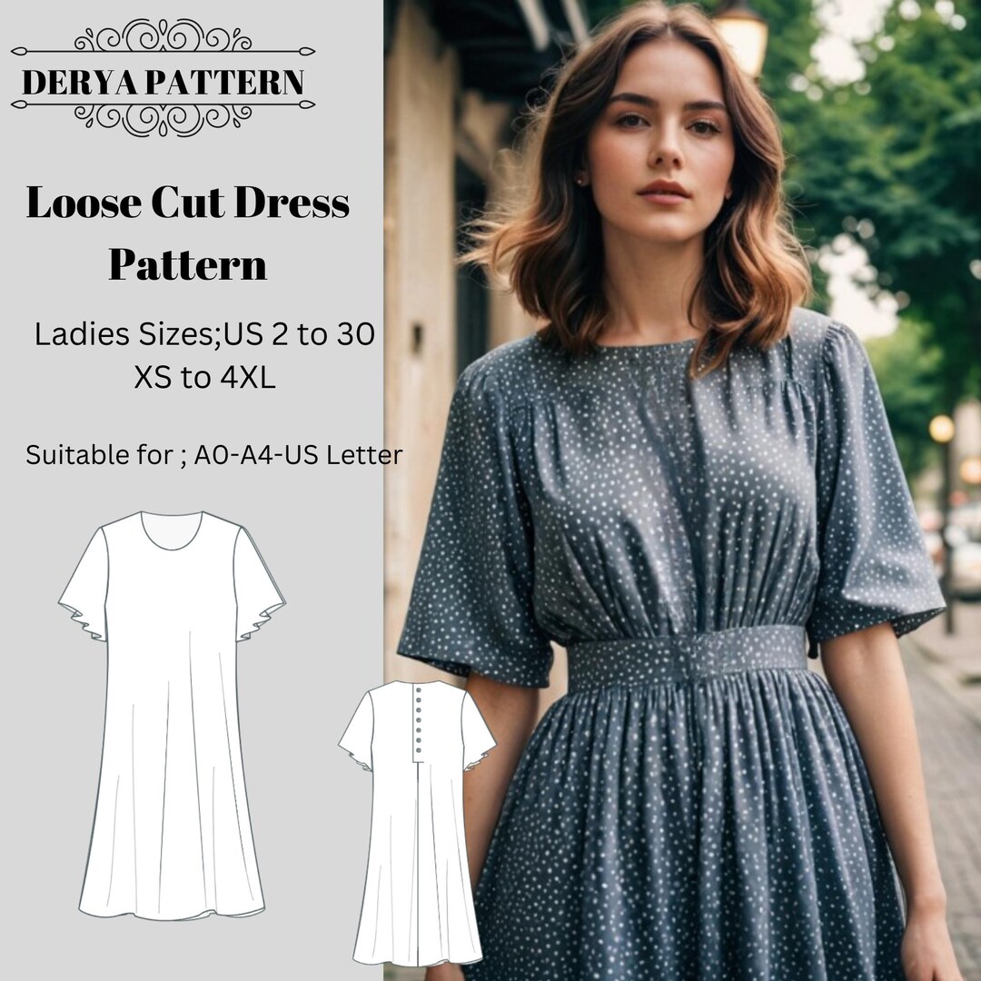 Loose Cut Dress Pattern, Sun Dress Pattern,boho Sewing Pattern,fall ...