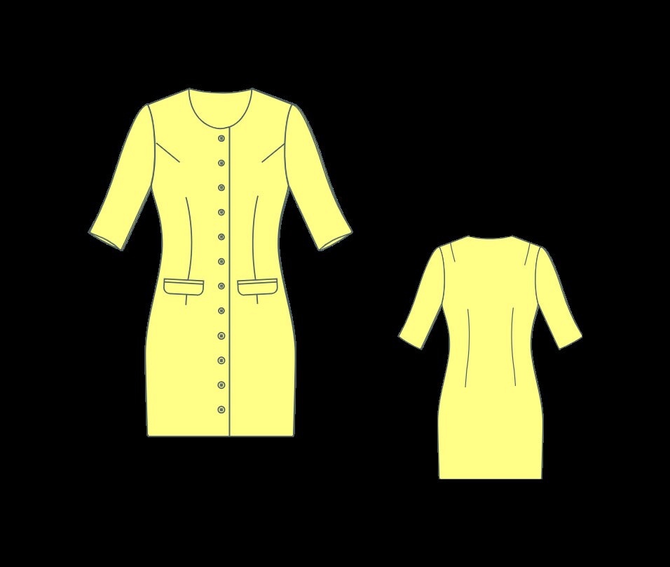 Classic Fit Dress Pattern, Summer Dress Patternclassic Office Dress ...