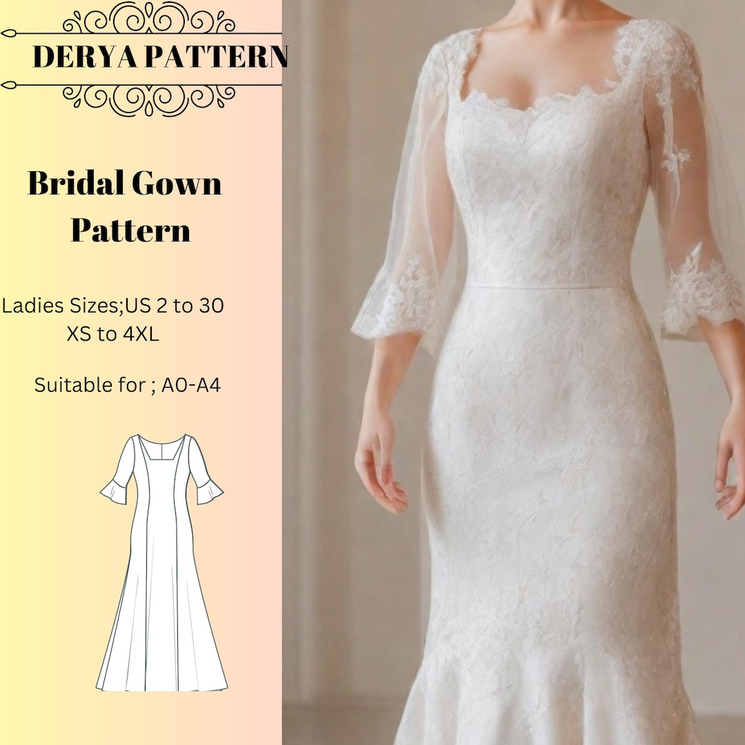 Bridal Gown Sewing Pattern, Ball Gown, Fairy Dress, Wedding Dress ...