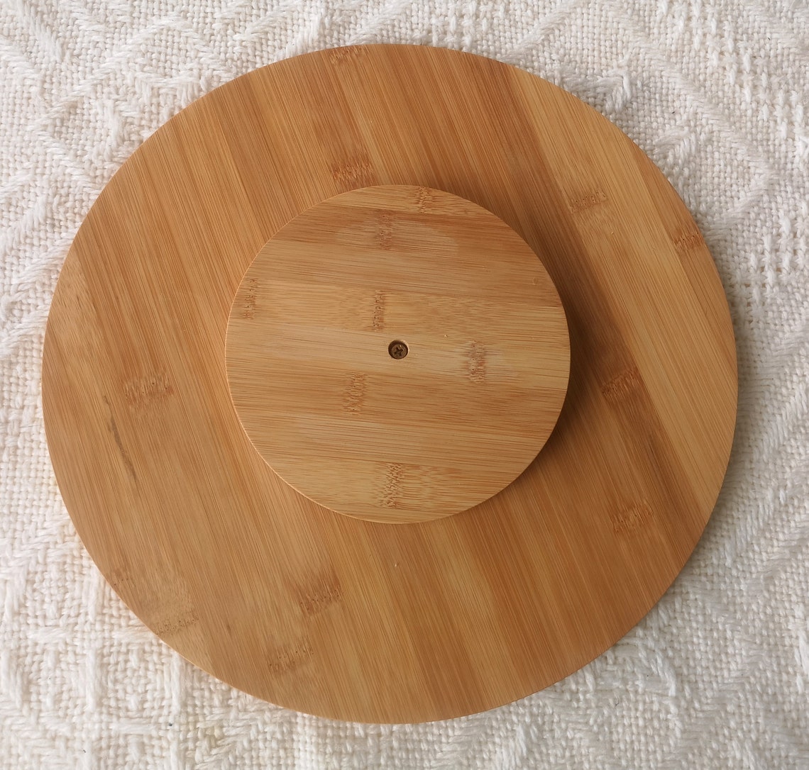 Large Wooden Dish, Section Snack Wooden Plate, Rotating Serving Board ...