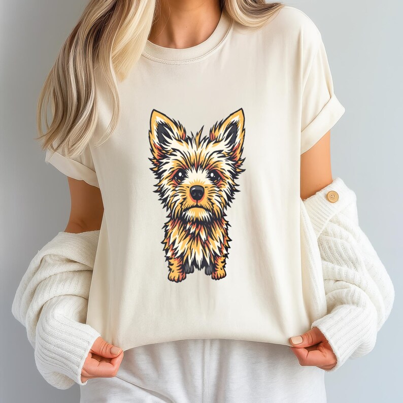 Retro Yorkie Dog Face Shirt | Comfort Colors Yorkshire Terrier Tee - Etsy
