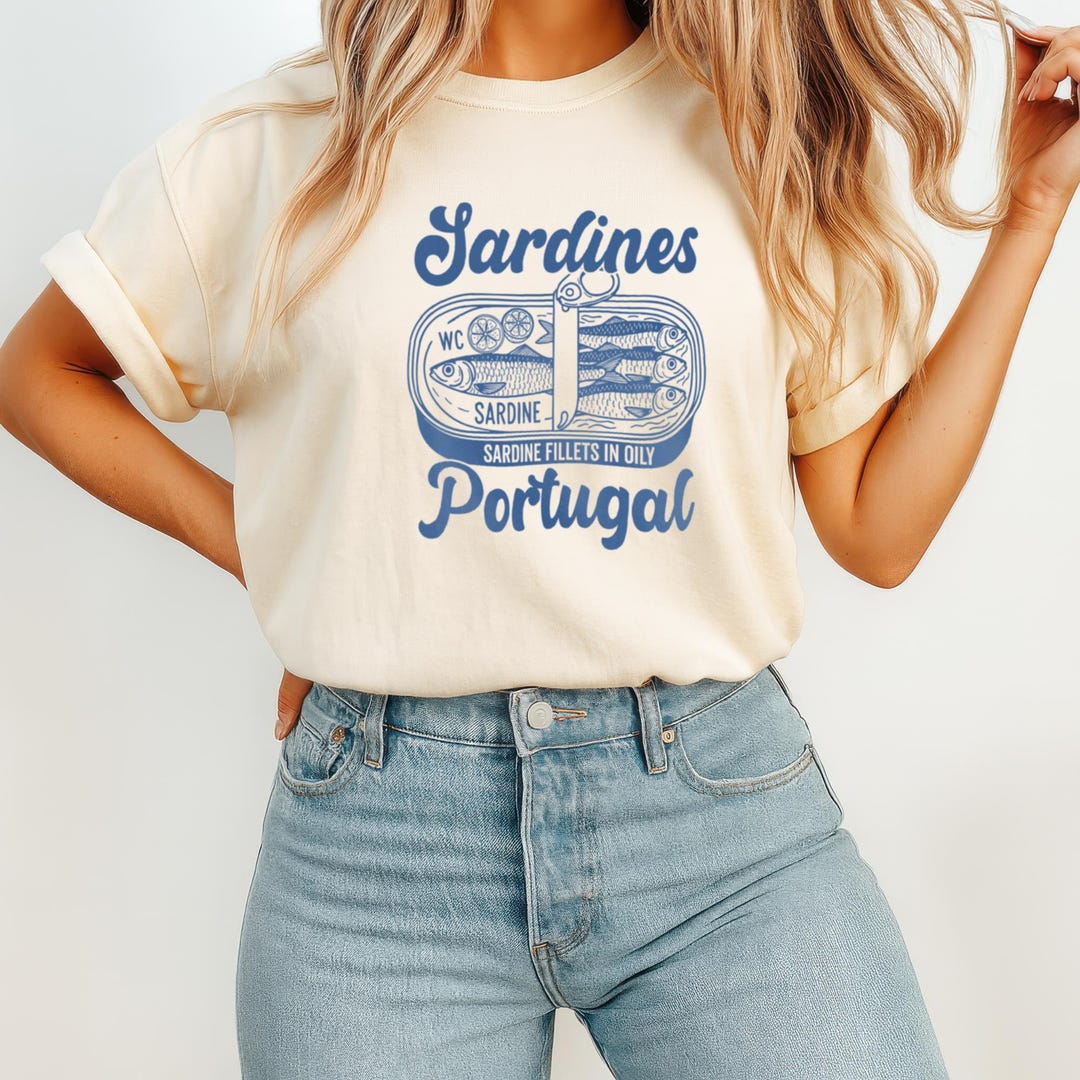 Vintage Sardines Portugal Comfort Colors T-shirt | Coastal Tee - Etsy