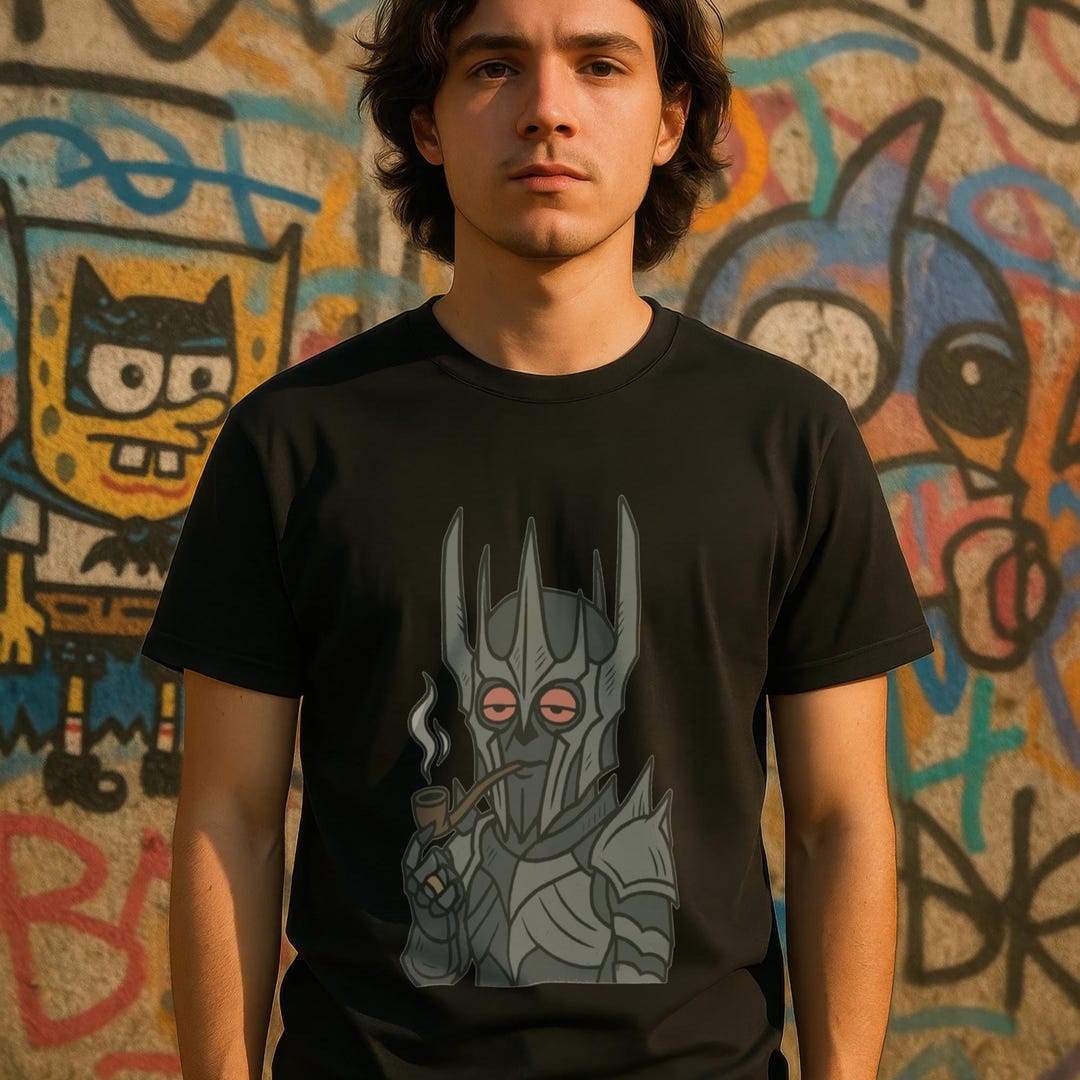 LOTR Tee With Sauron Pipe Weed Design, Unisex T-shirt, Lord of the ...
