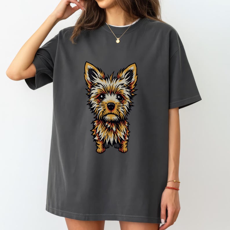 Retro Yorkie Dog Face Shirt | Comfort Colors Yorkshire Terrier Tee - Etsy