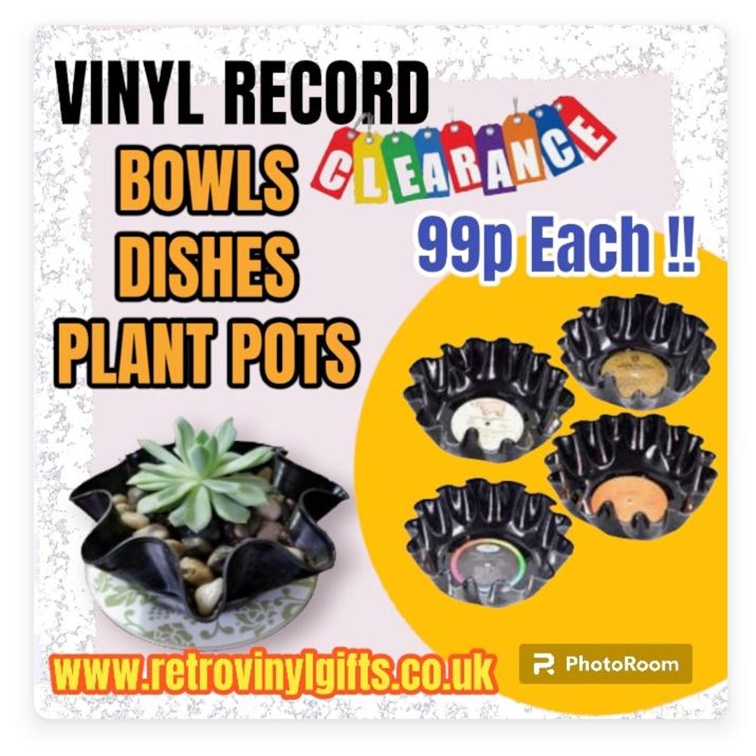 12" Vinyl Record Upcycled Handmade BOWLS / DISHES Perfect for Gifts ...