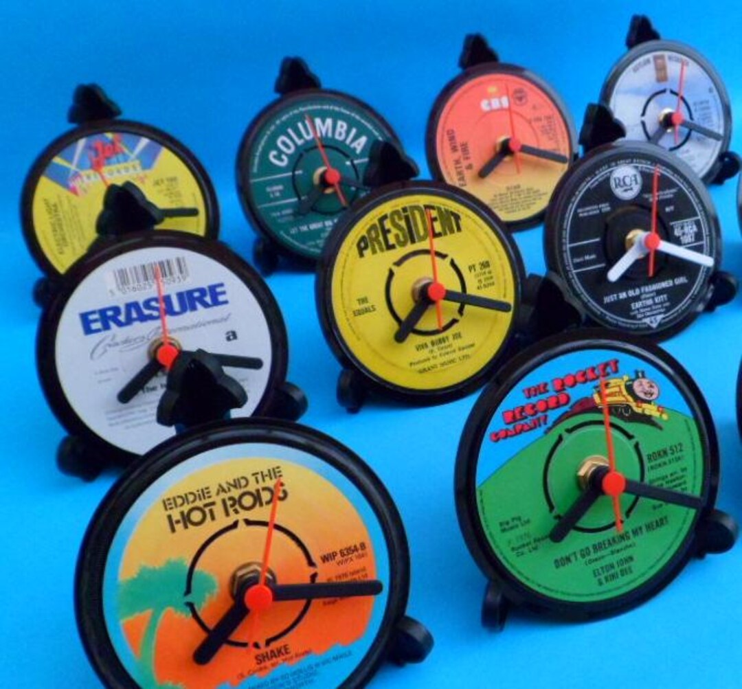 List E - 4" Vinyl Record Upcycled DESK CLOCKS All Recycled Records ...