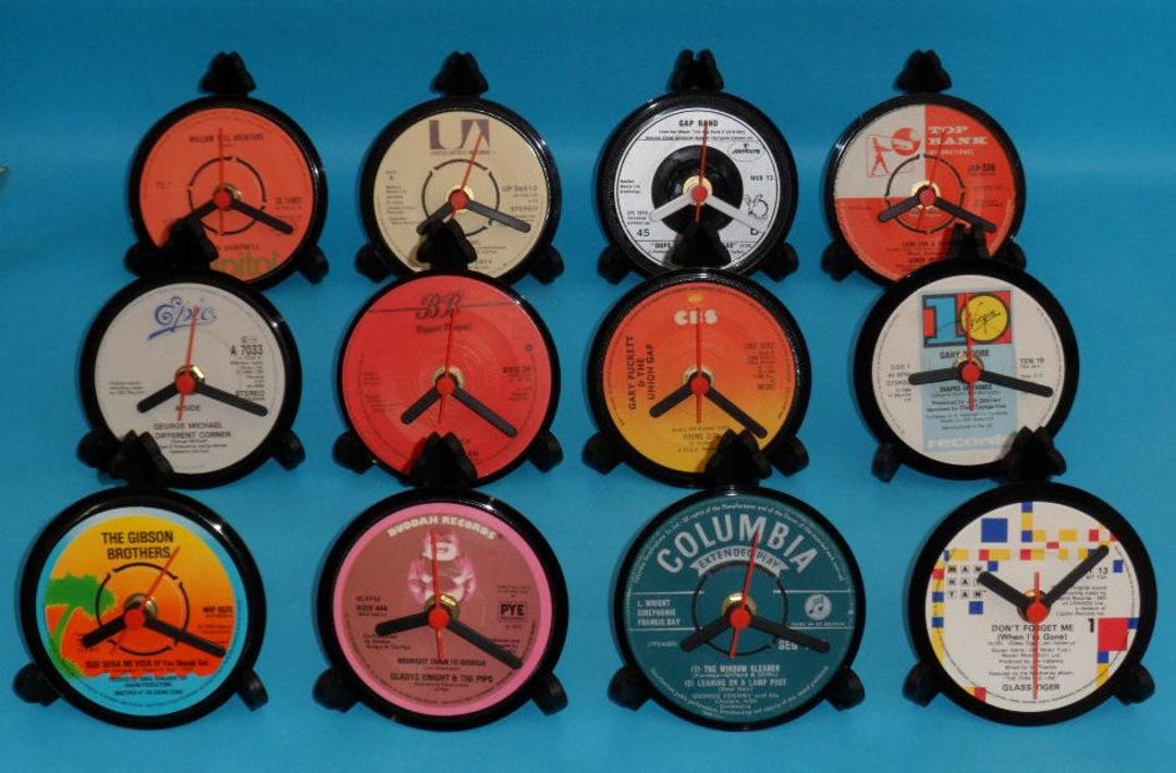 List G - 4" Vinyl Record Upcycled DESK CLOCKS All Recycled Records ...