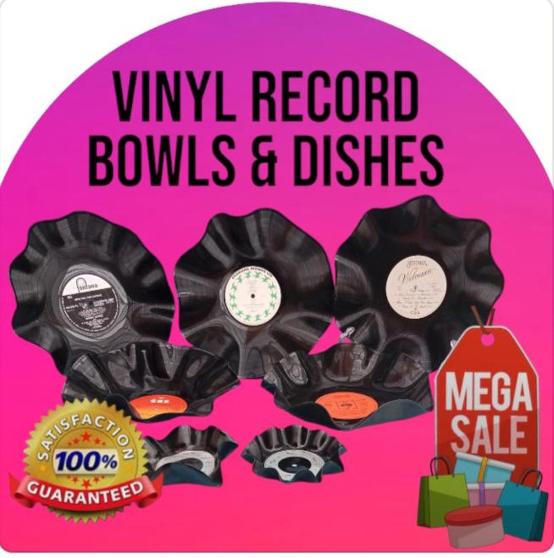 12" Vinyl Record Upcycled Handmade BOWLS / DISHES Perfect for Gifts ...