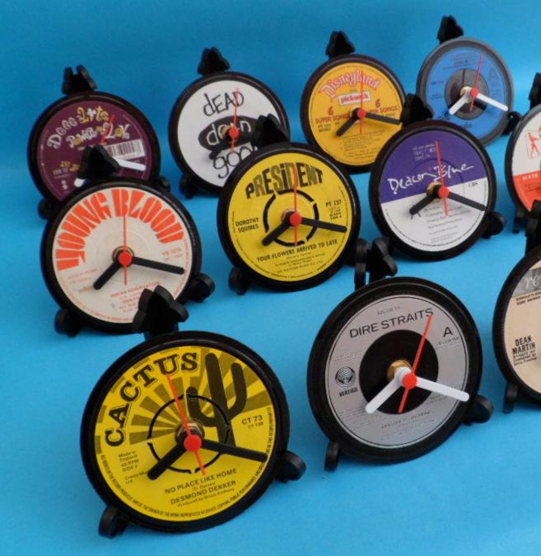 List D2 - 4" Vinyl Record Upcycled DESK CLOCKS All Recycled Records ...