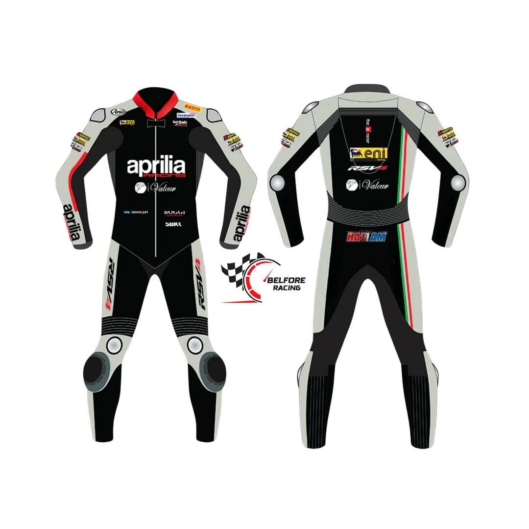 APRILIA Black Leather Suit Motorcycle Motogp Motorbike Racing Suit for ...