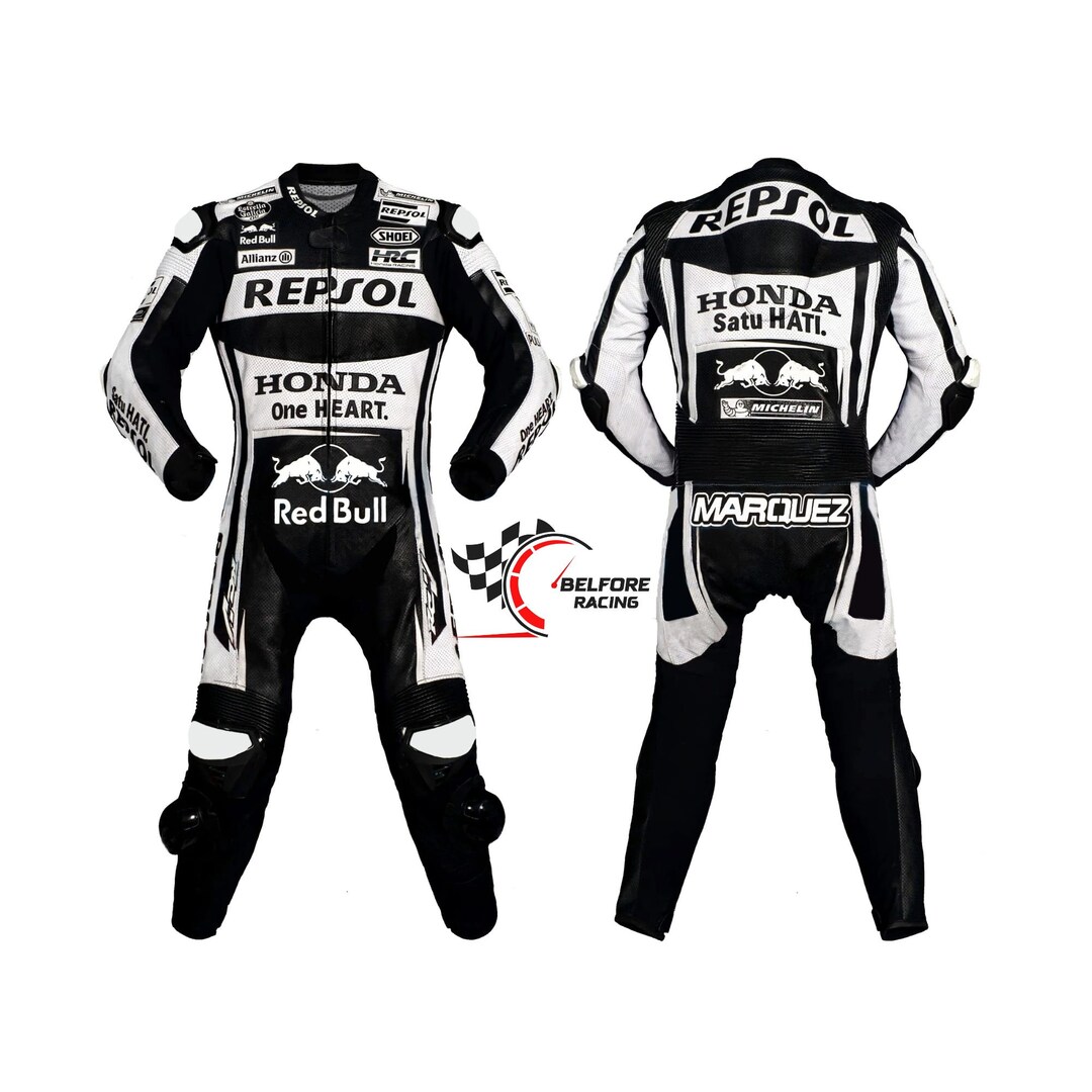 Marc Marquez Honda Repsol Motorcycle Leather Suit Custom Handmade ...