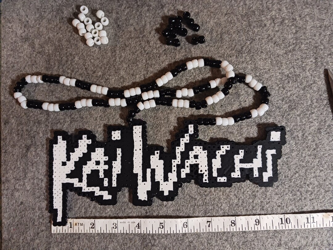Black and White Kai Wachi Perler Necklace - Etsy