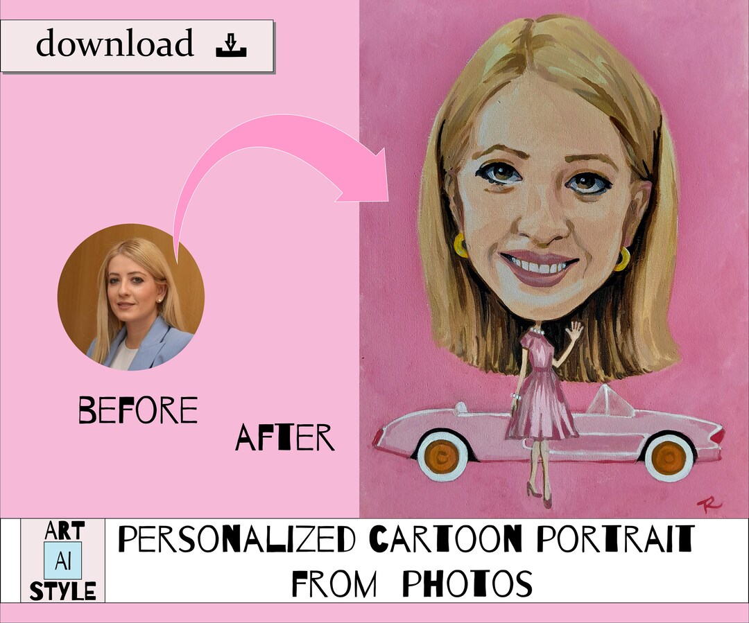 Custom Cartoon Portrait From Photo, Cartoon Portrait From Photo ...