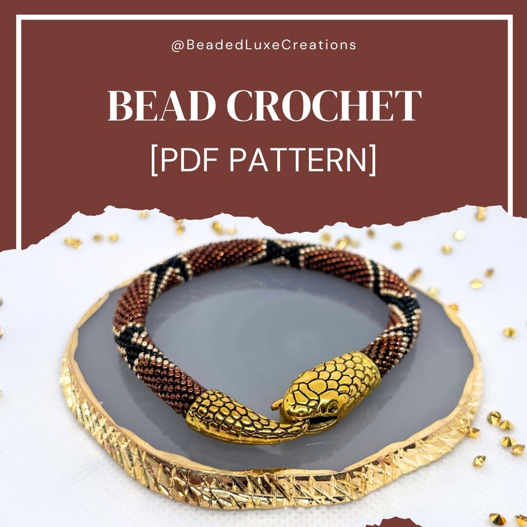 Bead Crochet Snake Bracelet Pattern, PDF Step-by-step Bead Crochet ...
