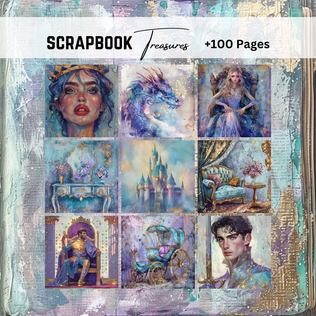 Digital Fairytale Papers, Castle, Princess, Prince, King, Digital Paper ...