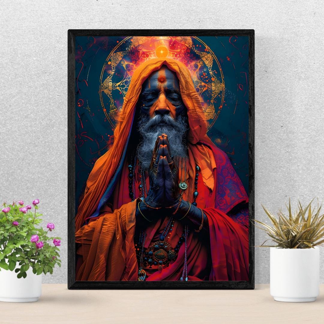 Monk Poster - Monk Meditation Poster - Buddhist Monk Poster - Spiritual ...