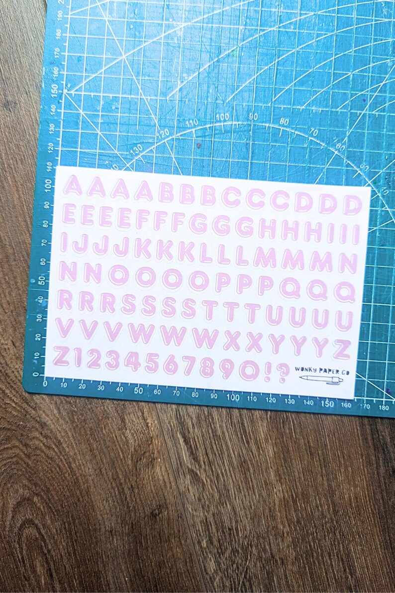 Pastel Pink Bubble Letters Alphabet Sticker Sheet for Junk Journaling ...