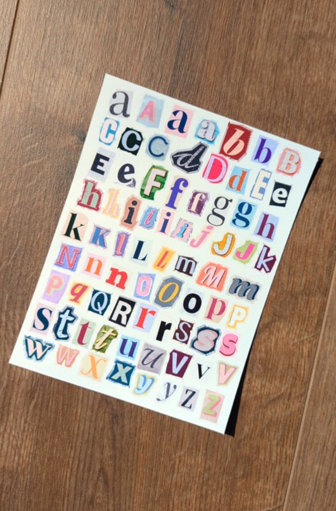 Ransom Letter Stickers Magazine Alphabet Sticker Sheet for Junk ...