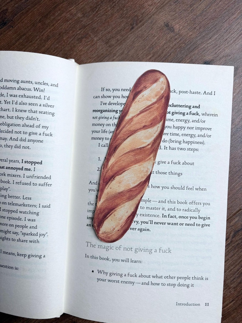 Handmade Baguette Bookmark - Double Sided Carb Lover Book Mark Bread ...