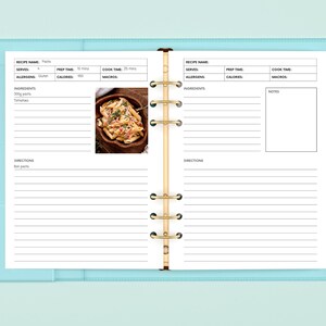 Printable A5 Recipe Card Template. Minimalist Recipe Editable Canva ...