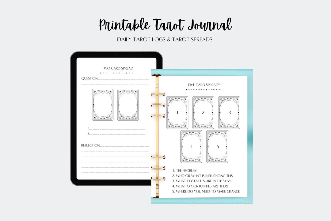 Printable Tarot Spread Journal A5 Pages - Downloadable PDF Daily Tarot ...