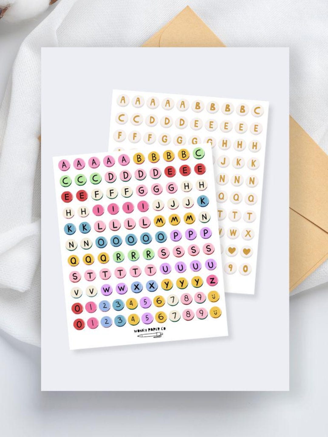 Friendship Bracelet Bead Letters Stickers: Alphabet Sticker Sheet for ...