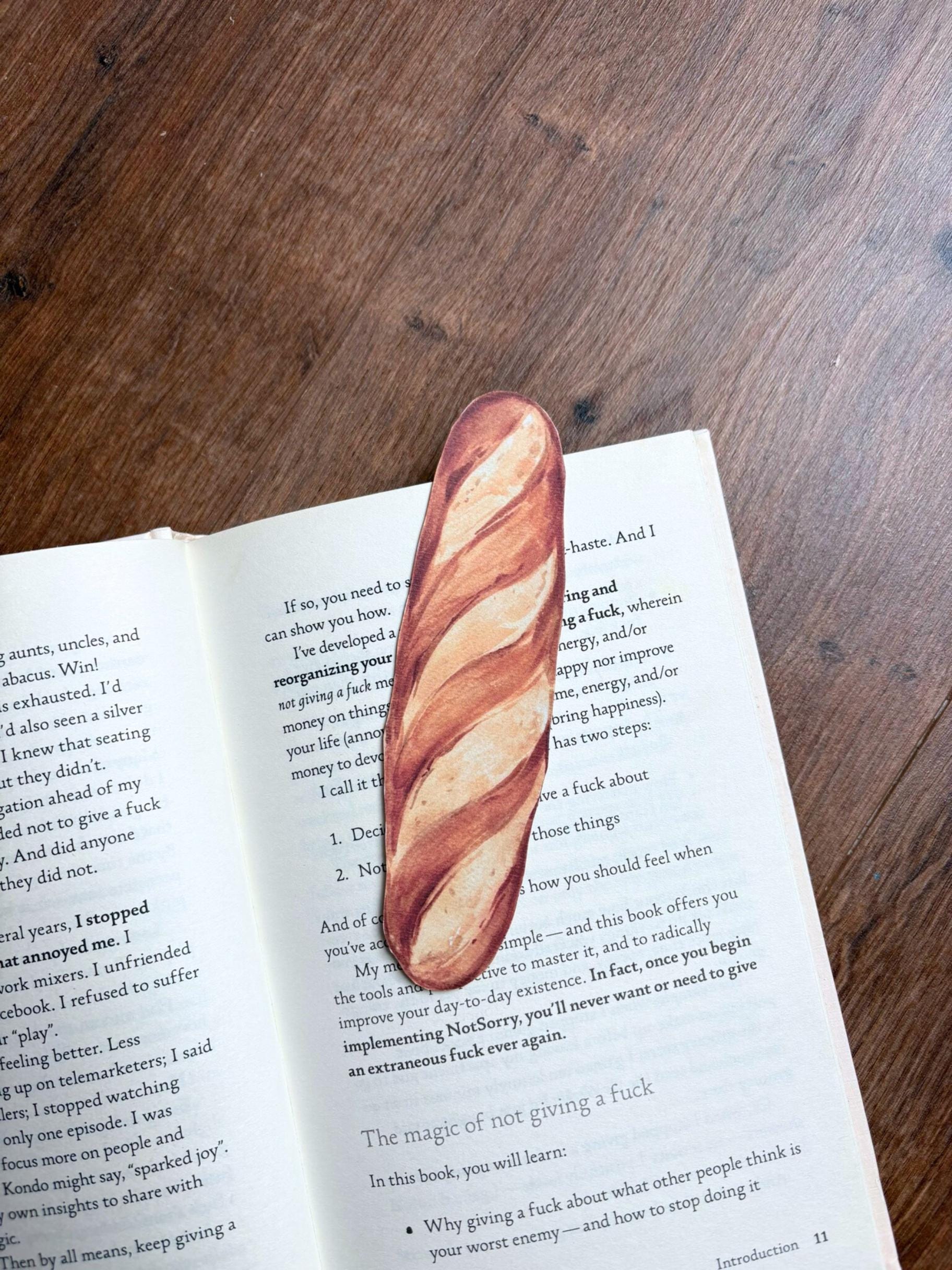 Handmade Baguette Bookmark - Double Sided Carb Lover Book Mark Bread ...