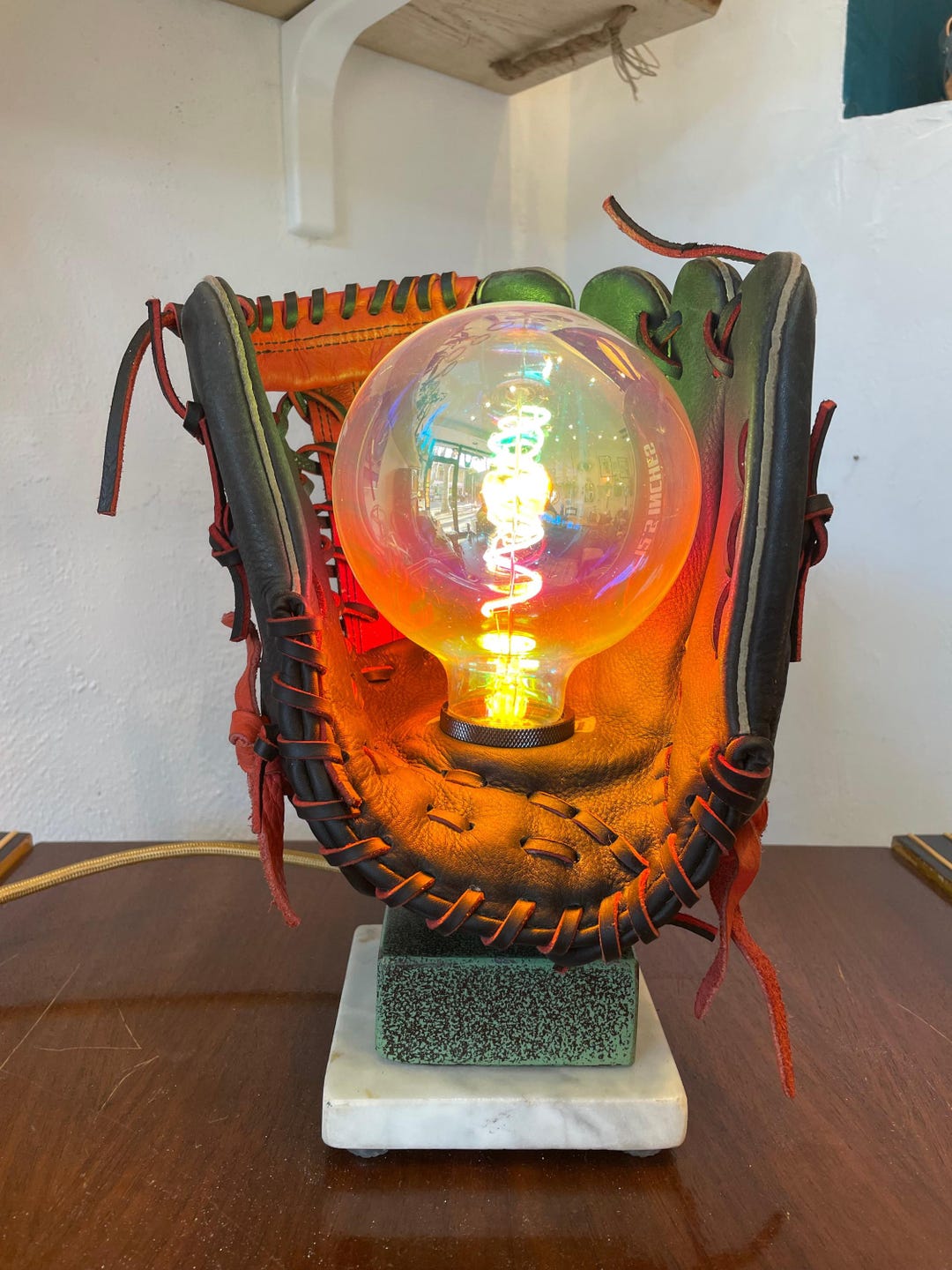 Table Lamp Made From a Baseball Glove - Etsy