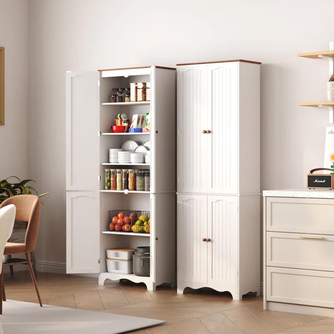 72 H Freestanding Tall Pantry Cabinet Kitchen Pantry With 2 Large ...