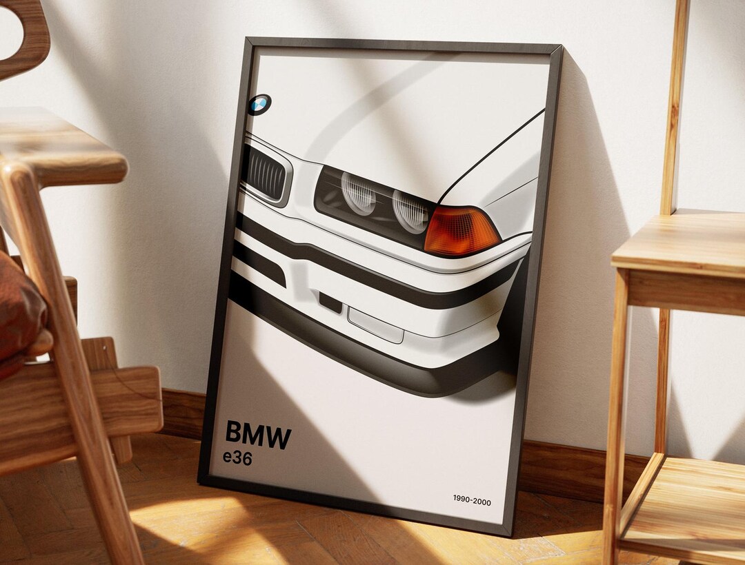BMW E36 Vintage Poster, 90s Car Art Print (digital Download) - Etsy