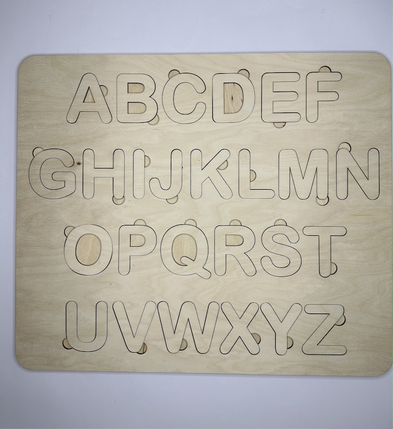 Wooden Alphabet Puzzle, Yellow ABC Puzzle, Education Puzzle for Kids ...