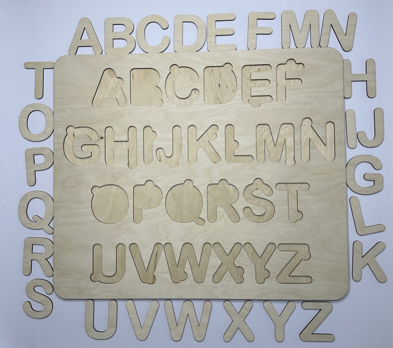 Wooden Alphabet Puzzle, Yellow ABC Puzzle, Education Puzzle for Kids ...