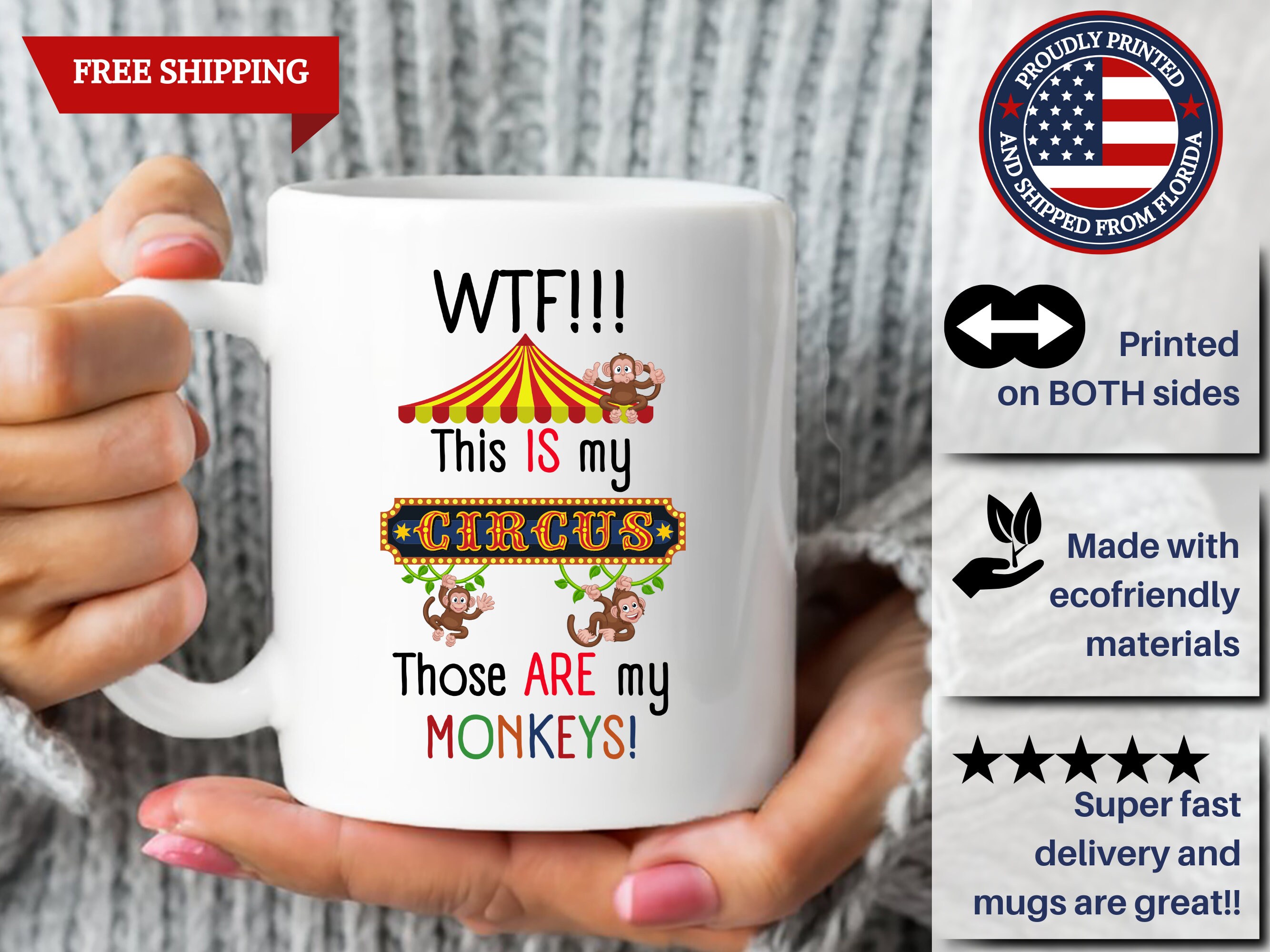 This is My Circus and Those Are My Monkeys Funny Coffee Cup Gift ...