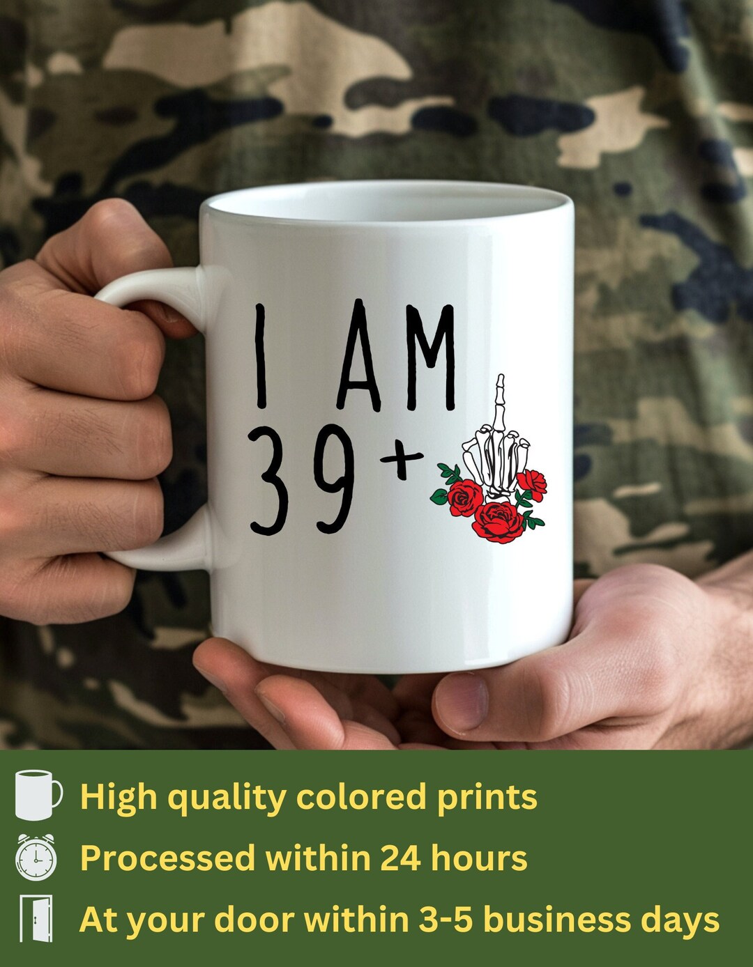 I Am 39 Middle Finger Mug, 40th Birthday Gift Cup, Custom Birthday ...