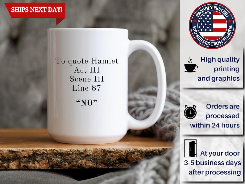 To Quote Hamlet Teacher Vintage Funny Coffee Cup Gift, English Teacher ...