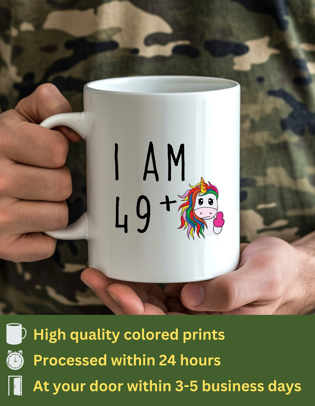 I Am 49 Middle Finger Mug, 50th Birthday Gift Cup, Custom Birthday ...